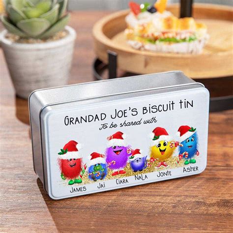 Personalized Biscuit Tin Cute Monster Characters Biscuit Tin Cookie Storage Tin Treat Tin