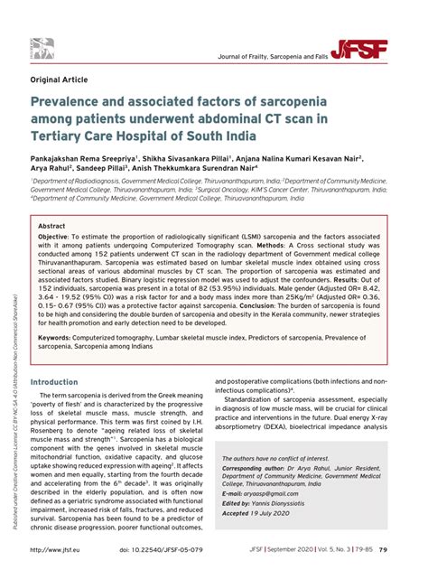 Pdf Prevalence And Associated Factors Of Sarcopenia Among Patients