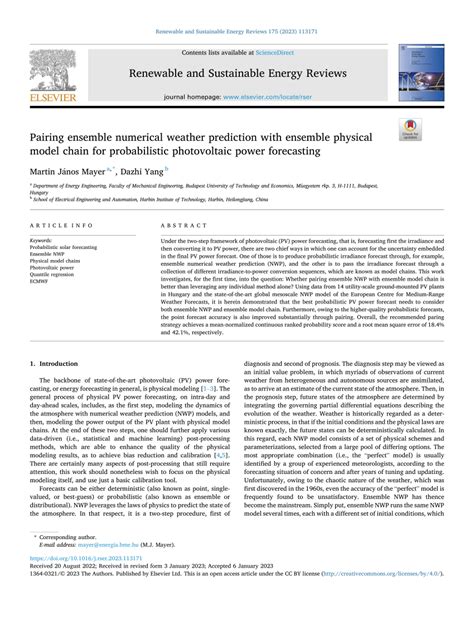 Pdf Pairing Ensemble Numerical Weather Prediction With Ensemble Physical Model Chain For
