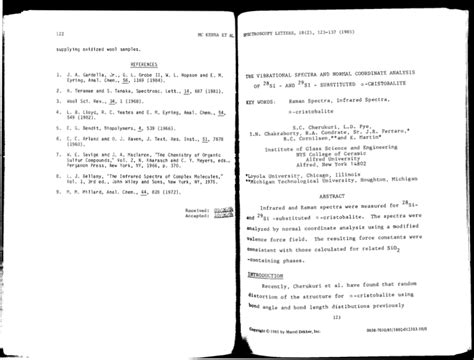 Pdf The Vibrational Spectra And Normal Coordinate Analysis Of 28si