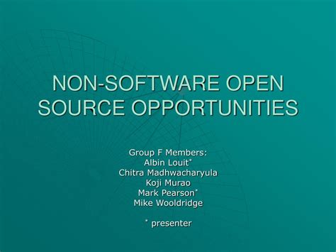 Ppt Non Software Open Source Opportunities Powerpoint Presentation Free Download Id615577
