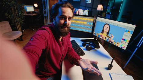 Videographer Recording Tutorial Using Smartphone Selfie Camera Talking About Elevating Video