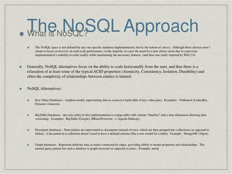 PPT The NoSQL Approach To High Scalability PowerPoint Presentation Free Download ID