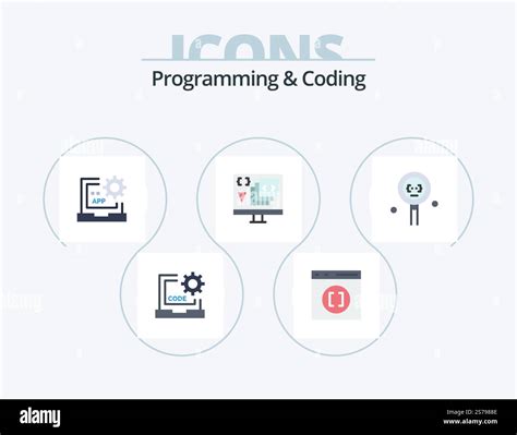 Programming And Coding Flat Icon Pack 5 Icon Design Development