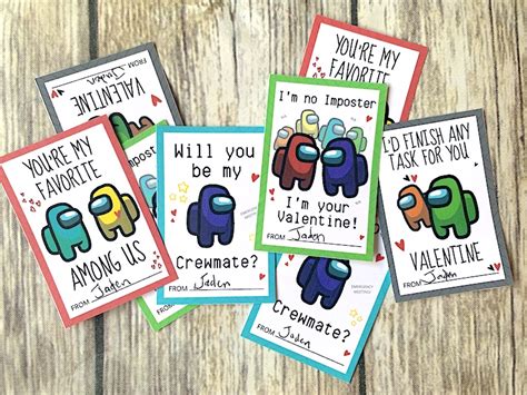 Free Printable Among Us Valentine Cards Honey Lime