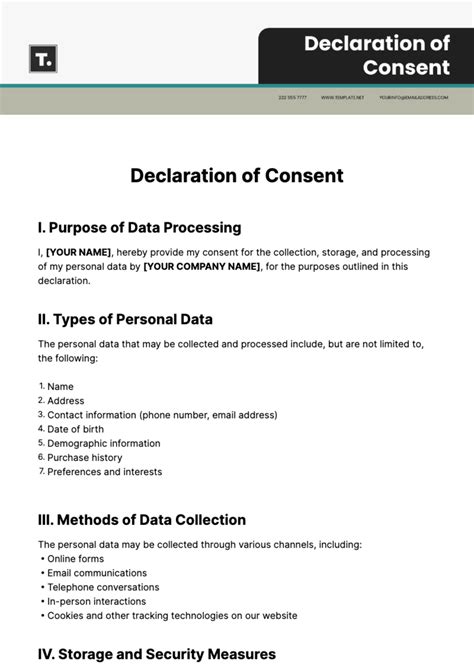 Free Declaration Of Consent Template To Edit Online