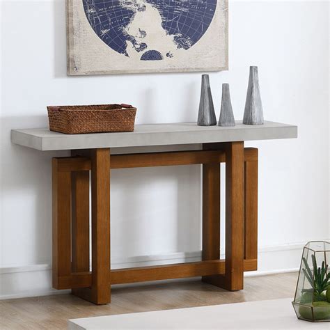 Latitude Run® Faux Concrete Top Sofa Table Wayfair