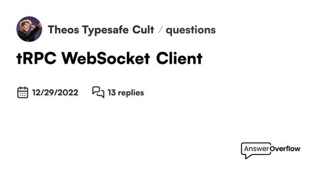 Trpc Websocket Client Theos Typesafe Cult