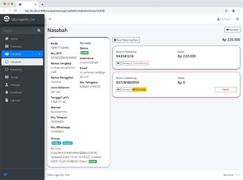 Full Source Code Web App Tabungan Dengan Codeigniter 4 Nasabah Web Panel And Bot Telegram