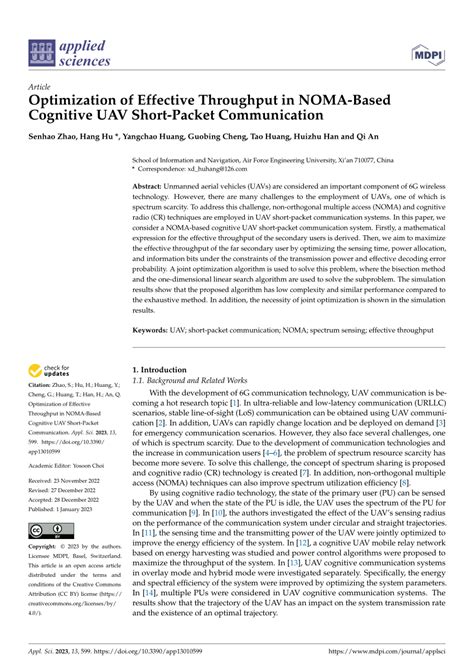 Pdf Optimization Of Effective Throughput In Noma Based Cognitive Uav