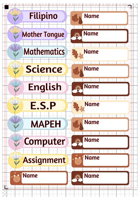 Books And Notebooks Subject And Blank Name Sticker Lazada Ph