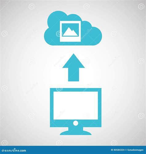 Computer Connected Cloud Image Gallery Stock Vector Illustration Of Gallery Industry 80584324