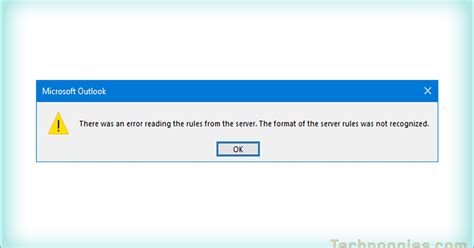Outlook Error Reading The Rules From The Server Https Technoogies