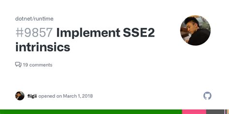 Implement SSE2 Intrinsics Issue 9857 Dotnet Runtime GitHub