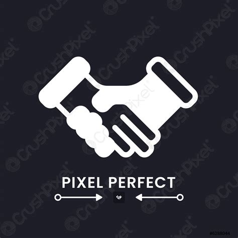 Handshake White Solid Desktop Icon Stock Vector 6288044 Crushpixel