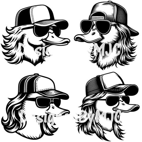 Mallard Duck Mullet Trucker Hat Svg Png Files Duck Svg Mallard Duck Svg Hunting Svg Mullet