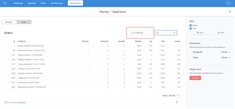 Default Parameters Are Missing When A Metabase Question Is Shared