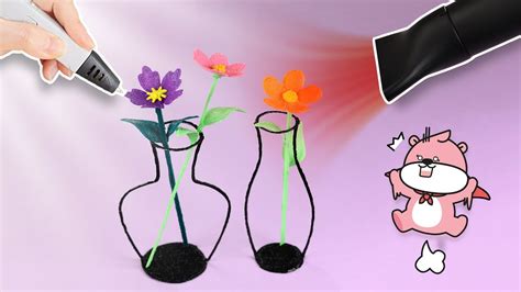 3d펜으로 만든 꽃에 드라이기를 틀면🌺🔥 꽃과 프레임 화병 만들기 Youtube