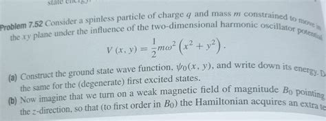 Solved Problem 752 ﻿consider A Spinless Particle Of Charge