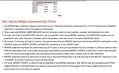 Using Merge In Sql Server To Insert Update And Delete At The Same Time