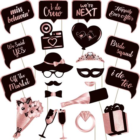 Printable Bridal Shower Photo Booth Props Black Gold Hen Etsy Uk Artofit