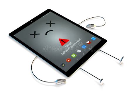 Carácter De La Tableta Concepto Del Error De Software Illustrati 3d