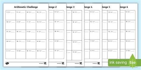 👉 Year 1 Arithmetic Challenge Pack Year 1 Arithmetic Sheets