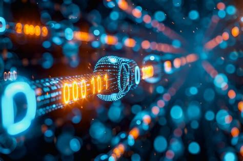 Binary Numeric Data Transmission Chain Of Nodes Connected In A Network Form P2p Connection