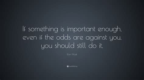 elon musk quote “if something is important enough even if the odds are against you you should