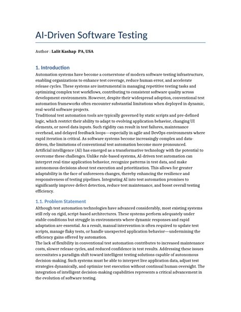 Pdf Intelligent Automation In Software Testing
