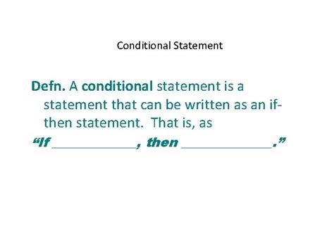 Lesson 2 1 Conditional Statements Conditional Statement Defn