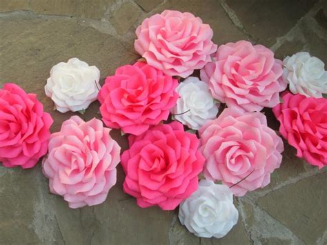 12 Giant Paper Flowersgiant Paper Roseswedding Decorationarch Flowers Table Flower