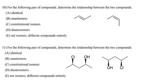 Solved 10 For The Following Pair Of Compounds Determine