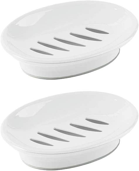 2 Pack Soap Dish With Drain Soap Holder Easy Cleaning Soap Saver Dry