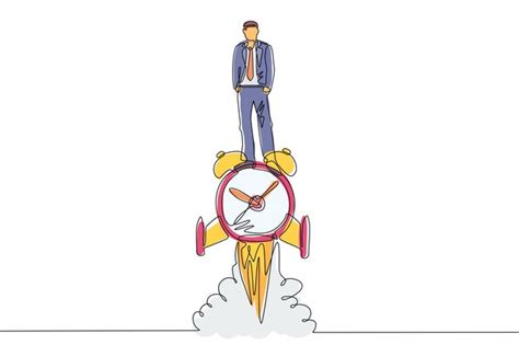 Premium Vector Single Continuous Line Drawing Businessman Riding
