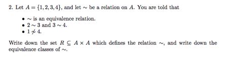 Solved Equivalence Relation Question Let A {1 2 3 4}