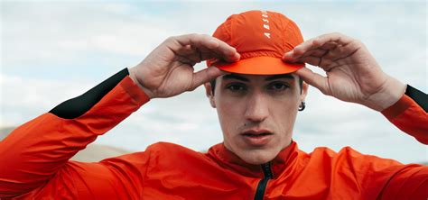 Cycling Rain Cap Check Orange • Q365
