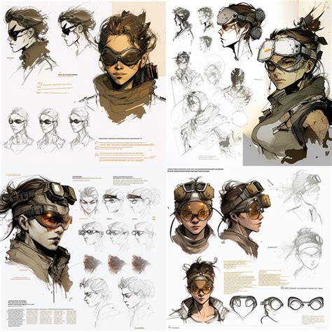 How To Make A Sci Fi Character Concept Art Sheet In Midjourney Prompt