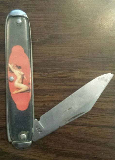 Vintage Nude Pin Up Girl Pocket Knife 1796428866