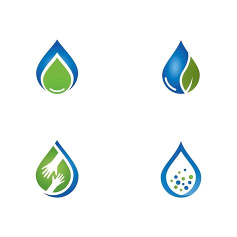 Wassertropfen Logo Vorlage Vektor Icon Illustration Premium Vektor