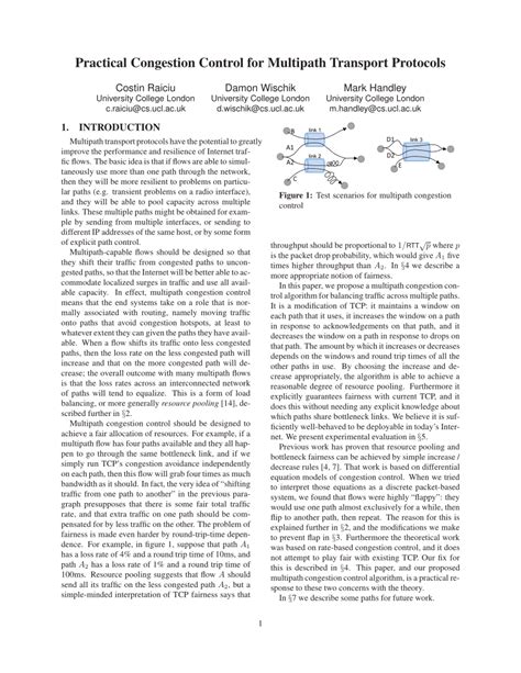 Pdf Practical Congestion Control For Multipath Transport Protocols