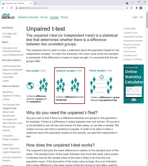 Datatab Updated Tutorial On T Test For Independent
