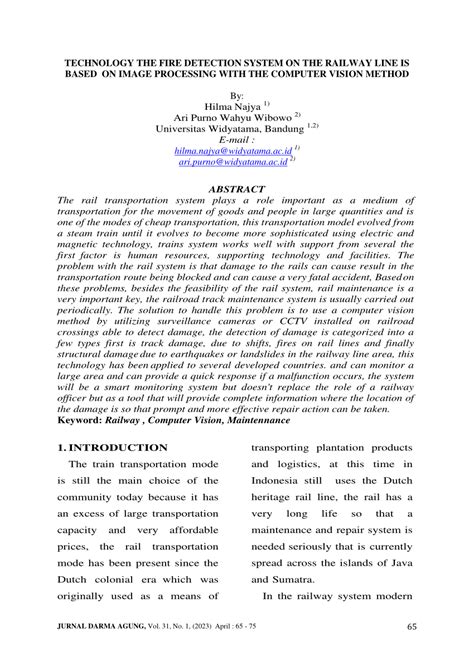 Pdf Technology The Fire Detection System On The Railway Line Is Based
