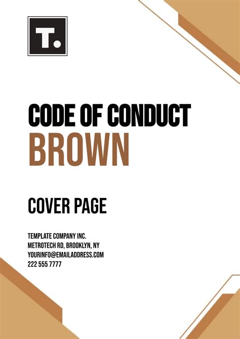 Free Code Of Conduct Brown Cover Page Template To Edit Online