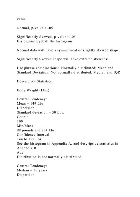 Descriptive Statistics And Interpretation Exampleqnt561 Ver Docx