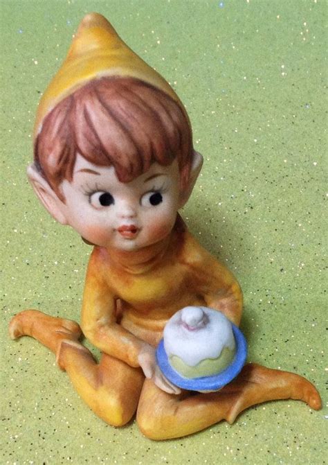 Vintage Celebrating Pixie Elf Figurine Etsy Pixie Elf Vintage