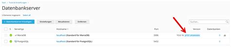 mariadb gui update r plesk