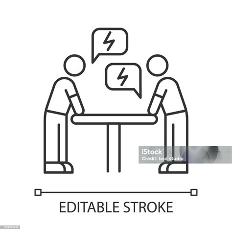 협상 픽셀 완벽한 선형 아이콘입니다 당사자 간의 대화 인수 반대 이익 얇은 라인 사용자 정의 그림입니다 등고선 기호입니다 벡터 절연 윤곽선 도면 편집 가능한 스트로크 개념에