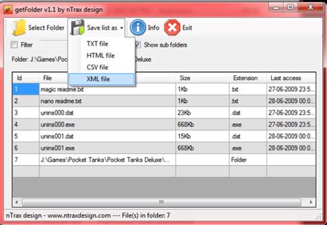 Export List Of Files And Folder With GetFolder