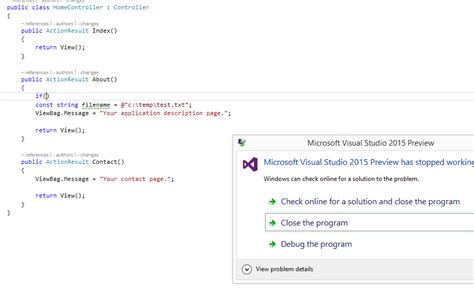 Visual Studio 2015 Crashes On An IF Statement Stack Overflow